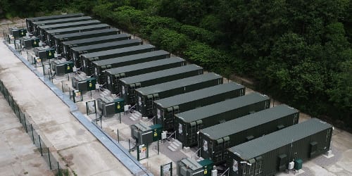 Battery array to black start electricity system for first time ...